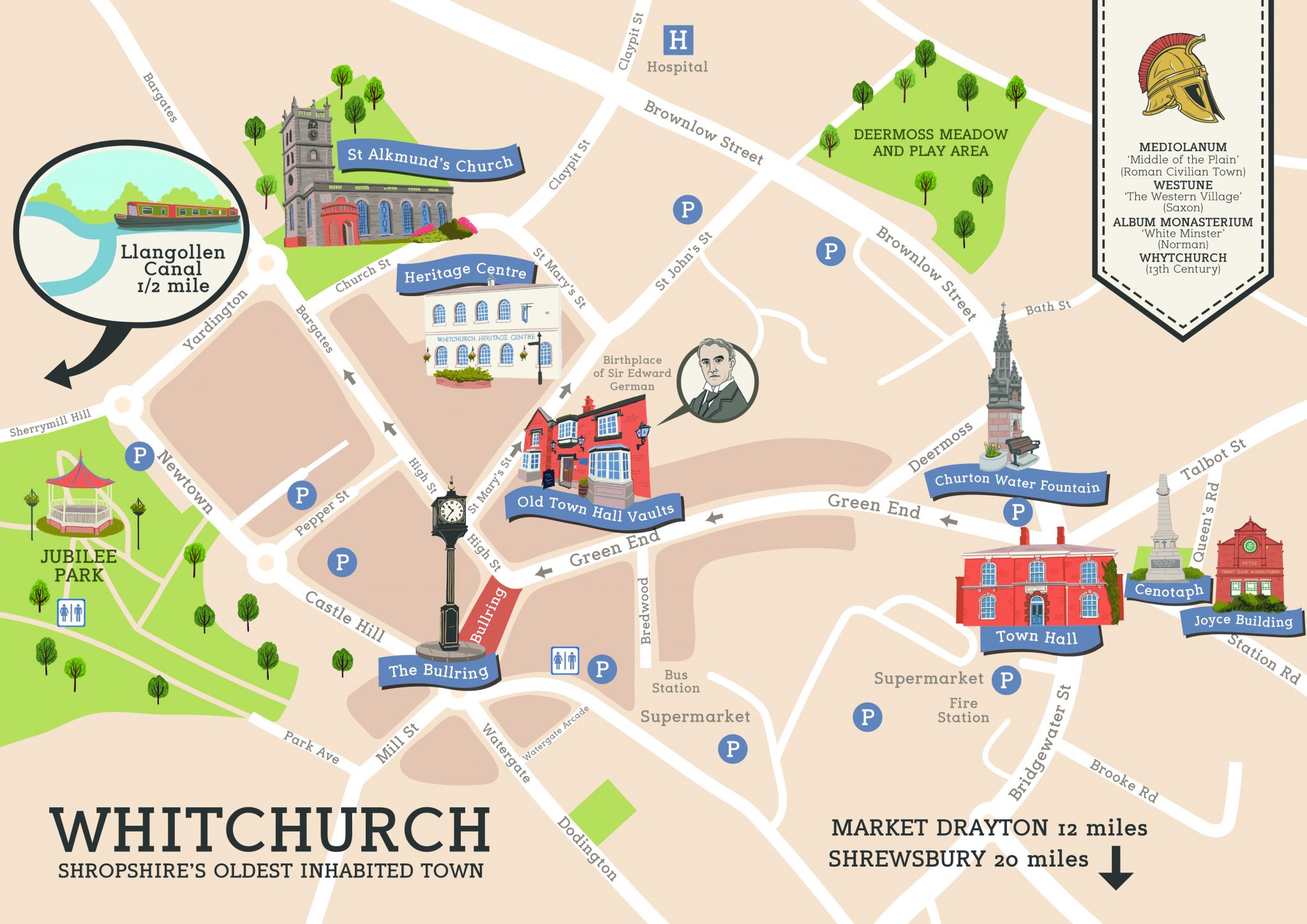 Whitchurch Town Map – Visit Whitchurch Shropshire